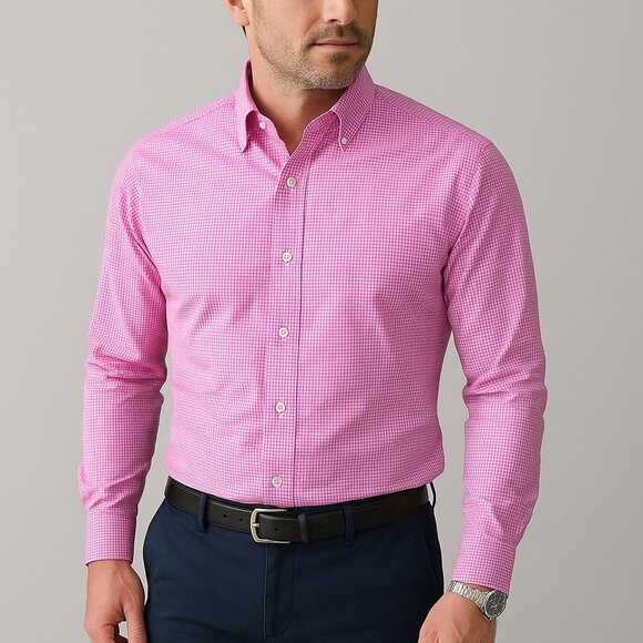 James Tattersall | Shirts | James Tattersall Mens Shirt Pink Check Long ...